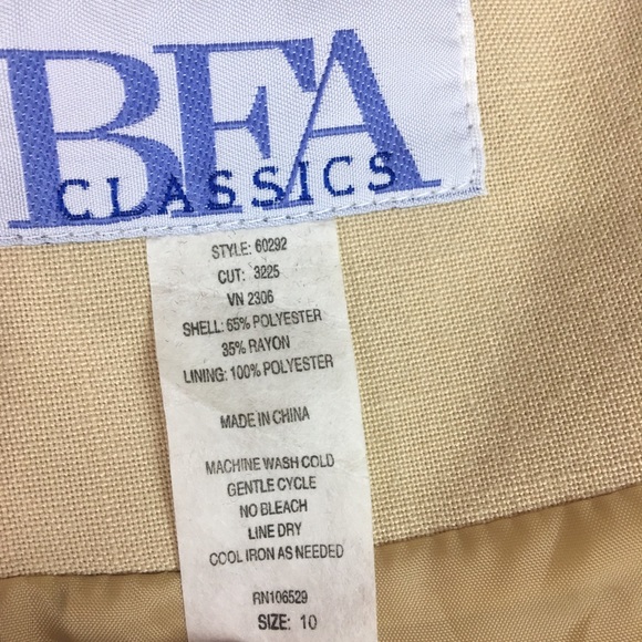 Bfa Classics | Jackets & Coats | Vintage Bfa Classics Beige Blazer Size ...